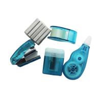 China Wholesale High Quality Cute Color Correction Tape Stapler Sharpener Stationery Set for Students for sale