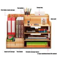 China Wholesale Wood Office and Home Desk Organizer Stationery Storage Set for sale