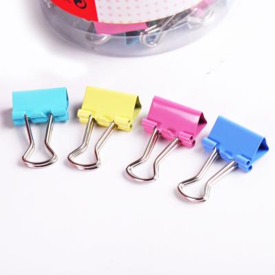 China Wholesale 4 Color 60pcs Pvc Box Metal 15mm Mini Colorful Binder Clip for sale