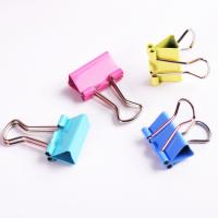 China Wholesale 4 Color 60pcs Pvc Box Metal 15mm Mini Colorful Binder Clip for sale