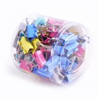 China Wholesale 4 Color 60pcs Pvc Box Metal 15mm Mini Colorful Binder Clip for sale