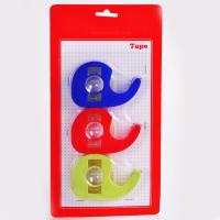 China Wholesale high quality 12mm 3pcs multicolor box clear adhesive tapes and tape cutter for sale