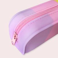 China Creative stationery OEM rainbow colorful silicone wholesale waterproof pencil case pen bag for sale