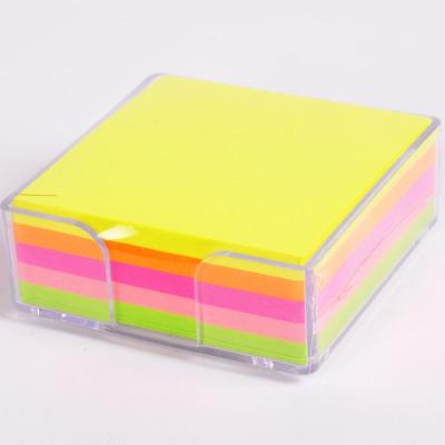 China wholesale 5 colors 300sheets 85x85mm square shape office fluorescence note pad for sale