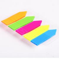 China Hot selling arrow shape 5 colors PET self-adhesive fluorescent note pad for sale
