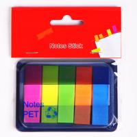 China Good quality wholesale different shape fluorescence 5 colors plastic bookmark stick notes for sale