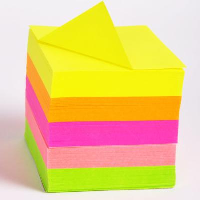 China high quality office stationery fluorescence rich colors 85x85mm office supplies sticky note pads for sale