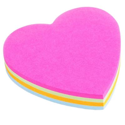China Hot sale round flower leaf heart star strawberry shape colorful fluorescence sticky note for sale