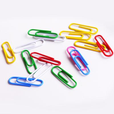 China factory direct sale 100pcs 25mm colorful plastic coated paper clips for sale