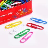 China factory direct sale 100pcs 25mm colorful plastic coated paper clips for sale