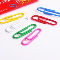 China factory direct sale 100pcs 25mm colorful plastic coated paper clips for sale