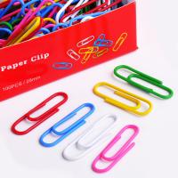 China Factory price 100pcs/28mm colorful plastic coated paper clips for sale