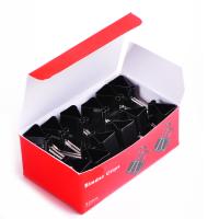 China custom 12pcs binder clips metal black cheap 32mm binder clip for sale