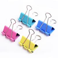 China factory sale 4 color metal 32mm colored paper binder clip for sale