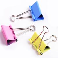 China factory sale 4 color metal 32mm colored paper binder clip for sale