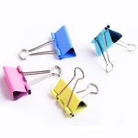 China factory sale 4 color metal 32mm colored paper binder clip for sale