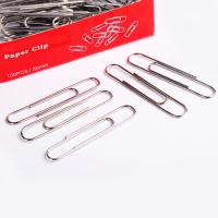China 50mm 100pcs a color box metal silver office paper clips for sale