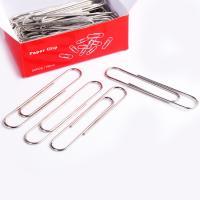 China Wholesale office school paper clips 80pcs/78mm metal economy paper clips for sale