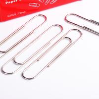 China Wholesale office school paper clips 80pcs/78mm metal economy paper clips for sale