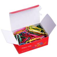 China factory price 33mm 100pcs office decorative clips flat roundcolourful paper clips for sale
