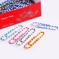 China Factory direct sale 100pcs/50mm colorful plastic coated paper clips for office stationery for sale