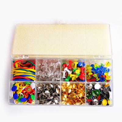 China wholesale office supply eco-friendly rubber bands pushpin drawing pin stationery set for sale