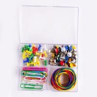 China Wholesale promotional office supply assorted sizes pushpin paper clip and rubber bands pins sets for sale