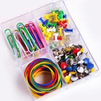 China Wholesale promotional office supply assorted sizes pushpin paper clip and rubber bands pins sets for sale