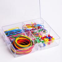 China Hot selling office stationery set different sizes color paper clip and rubber bands push pins for sale