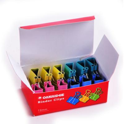 China custom logo hot sale reliable quality 19mm colourful binder clips for sale