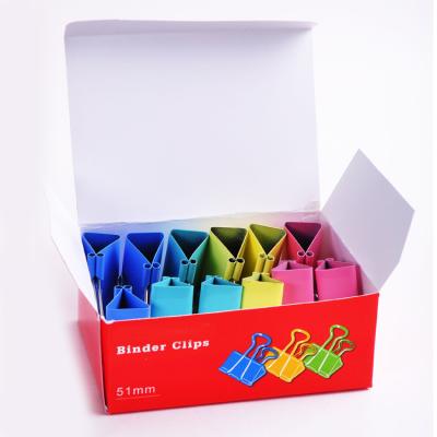 China high quality wholesale 51mm multicolor metal paper binder clips for sale