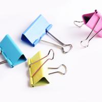 China PVC box metal 51mm wholesale assorted color binder clips for sale