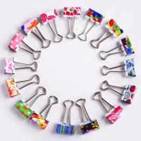 China wholesale 48pcs PVC drum metal 19mm coloured OEM printed binder clip for sale
