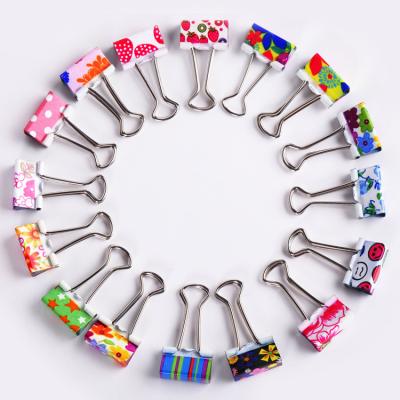 China wholesale 48pcs PVC drum metal 19mm coloured OEM printed binder clip for sale