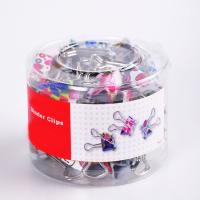 China wholesale 48pcs PVC drum metal 19mm coloured OEM printed binder clip for sale
