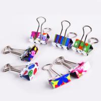 China wholesale 48pcs PVC drum metal 19mm coloured OEM printed binder clip for sale