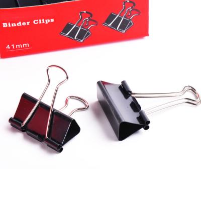 China wholesale 12pcs clips metal black 41mm binder clips for sale