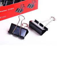 China wholesale custom 12pcs metal lever cheap 51mm black binder clips for sale