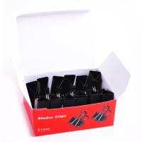China wholesale custom 12pcs metal lever cheap 51mm black binder clips for sale