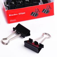 China Factory wholesale high quality 12pcs binder clips metal black binder clip for sale