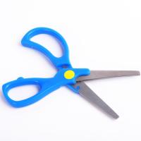 China 5 inch safe plastic handle DIY scissors student scissors for sale