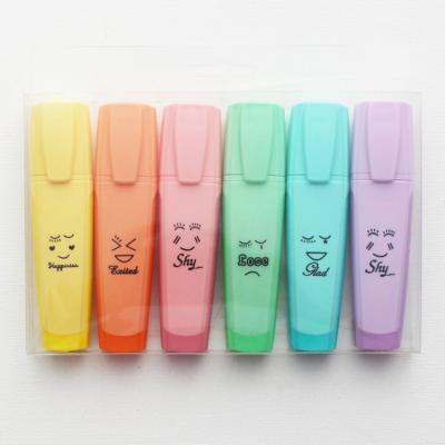 China hot sale wholesale candy color 6pcs highlighter pen for sale
