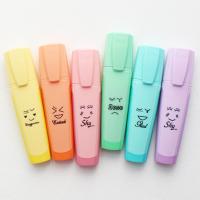 China hot sale wholesale candy color 6pcs highlighter pen for sale
