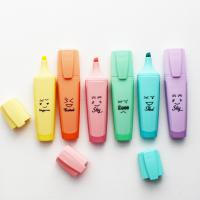 China hot sale wholesale candy color 6pcs highlighter pen for sale