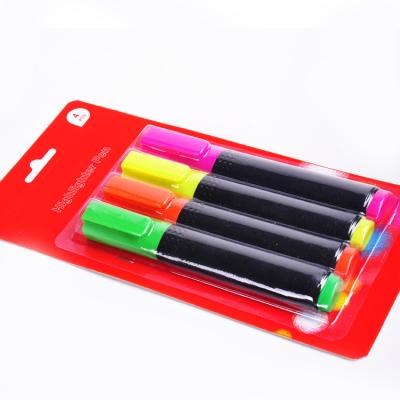 China high quality school supplies 4pcs highlighter marker pen for sale