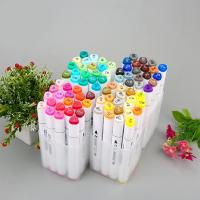China 80 Colors Double-headed Oily Rich Color Best Art Markers Bullet Tip Permanent Colour Marker Pack for sale