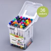 China 36 Colors Double Head Rich Color Fiber Ttip Odorless Graffiti Washable Marker Set for sale