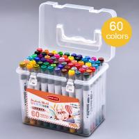 China 60 Colors Double Head Triangular Penholder Washable Wholesale Marker Pen Set Doodle Dazzle Markers for sale