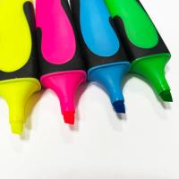 China New Design 4PCS Durable Colorful   Stationery Fluorescent Ink Marker Pen Chisel Fiber Tip Highlighter for sale