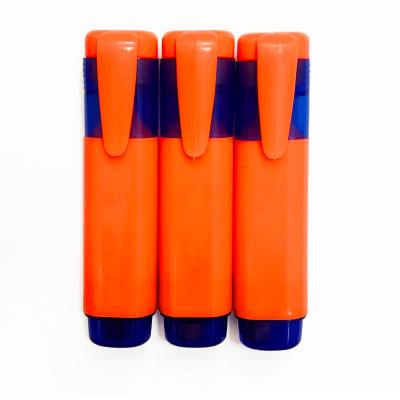 China Wholesale 12PCS Cheap Orange Non-toxic Fluorescent Ink Marker Pen Set Chisel Fiber Tip Highlighter for sale